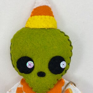 Trick or Treating Alien Candy Corn Clown Halloween Felt Art - Etsy