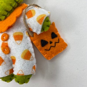 Trick or Treating Alien Candy Corn Clown Halloween Felt Art - Etsy