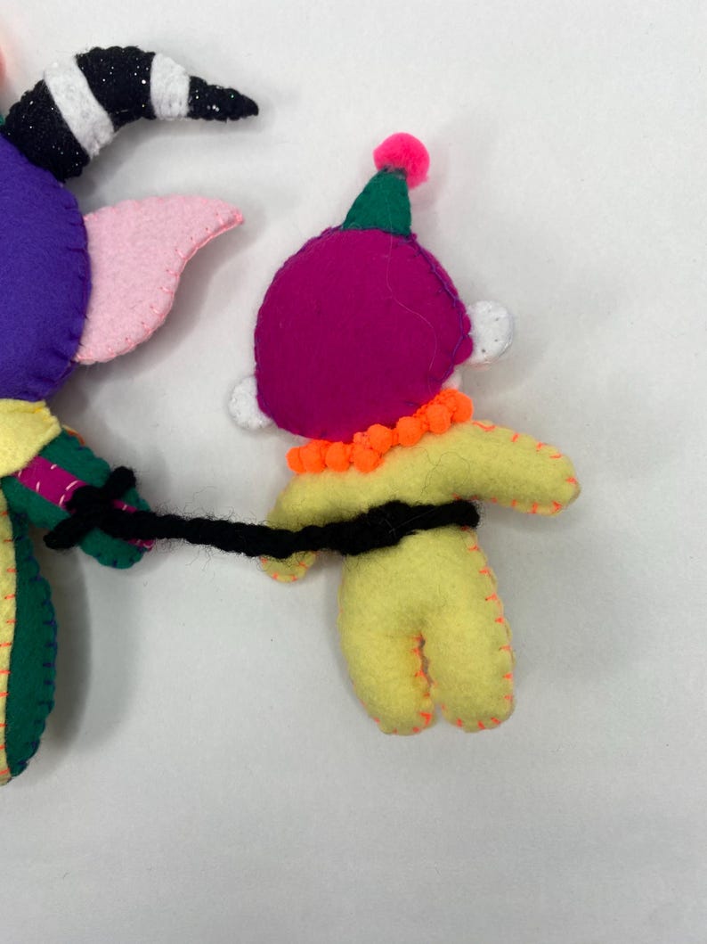 Clown Krampus Felt Art Doll, Clown Core Decor, Eclectic Art Doll - Etsy