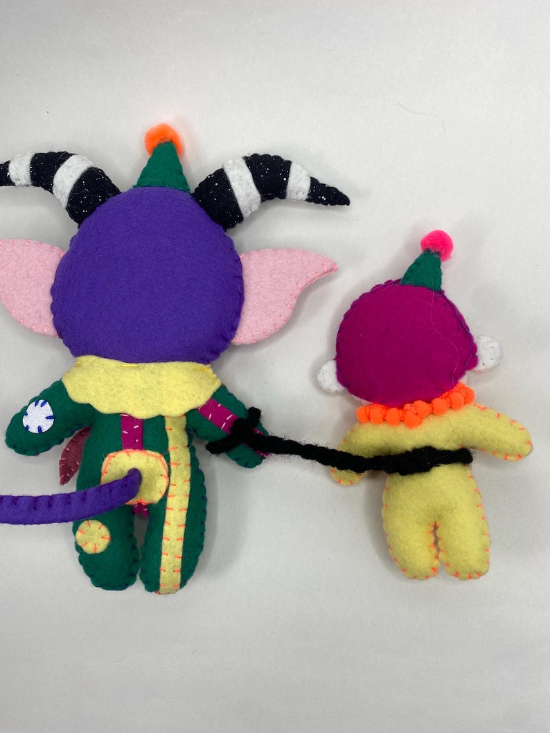 Clown Krampus Felt Art Doll, Clown Core Decor, Eclectic Art Doll - Etsy