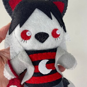 Werewolf Girl Felt Art Doll, Goth Gift, Kawaii Wolf Plush - Etsy