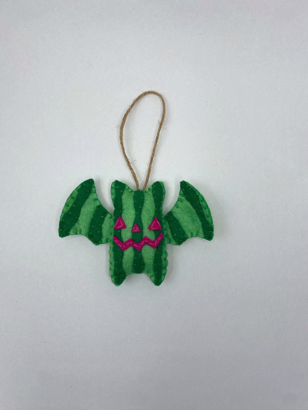 Watermelon Bat Felt Ornament , Goth Gift, Summer Halloween Decor ...