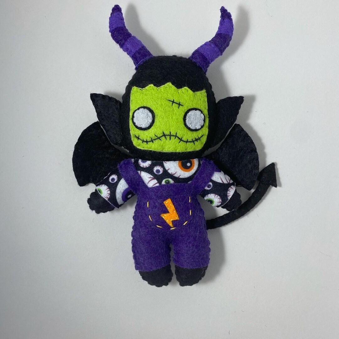 Halloween Demon Felt Art Doll,frankenstein Decor - Etsy