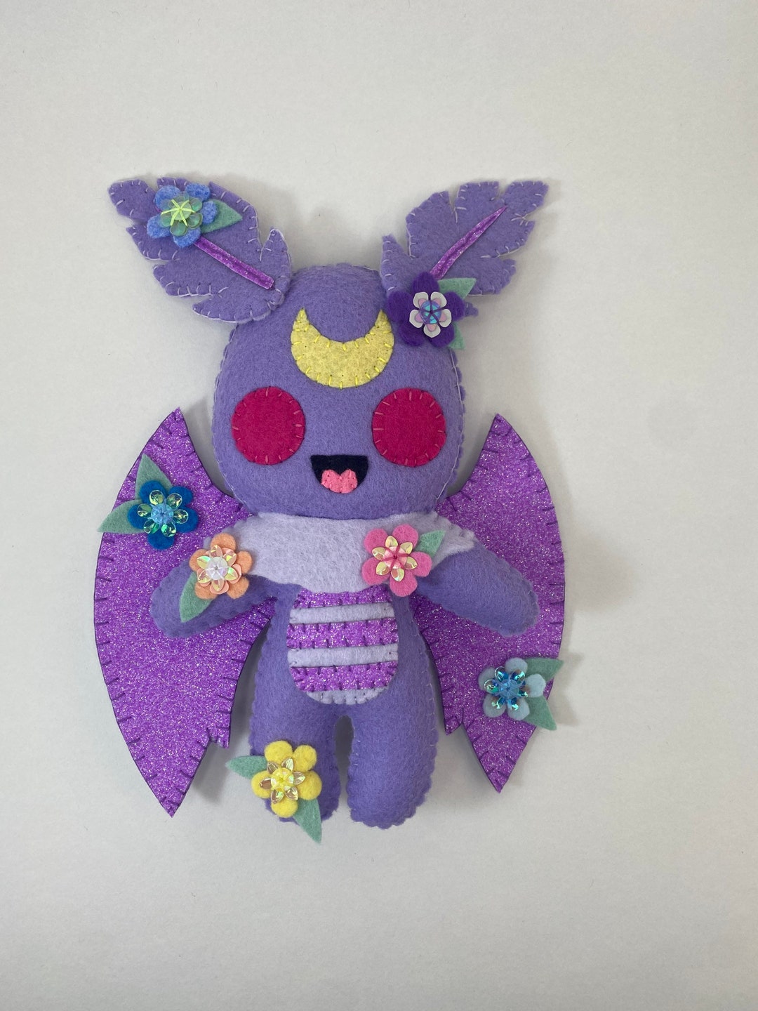 Pastel Moon Mothman Felt Art Doll Crytpid Art Doll - Etsy