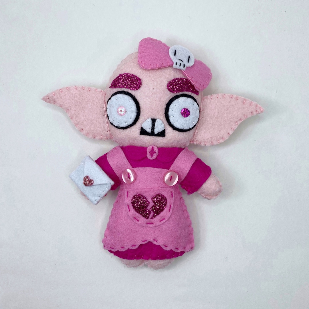 Pastel Goth Vampire Felt Art Doll, Creepy Cute Plush, Goth Girl Gift ...