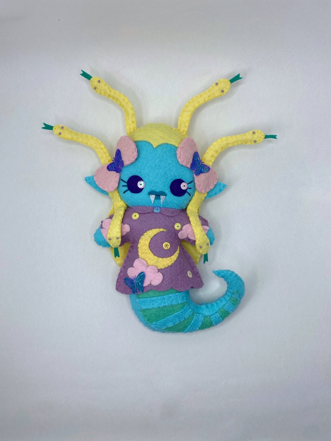 Magical Girl Medusa Felt Art Doll, Gorgon Plush, Mythology Decor ...