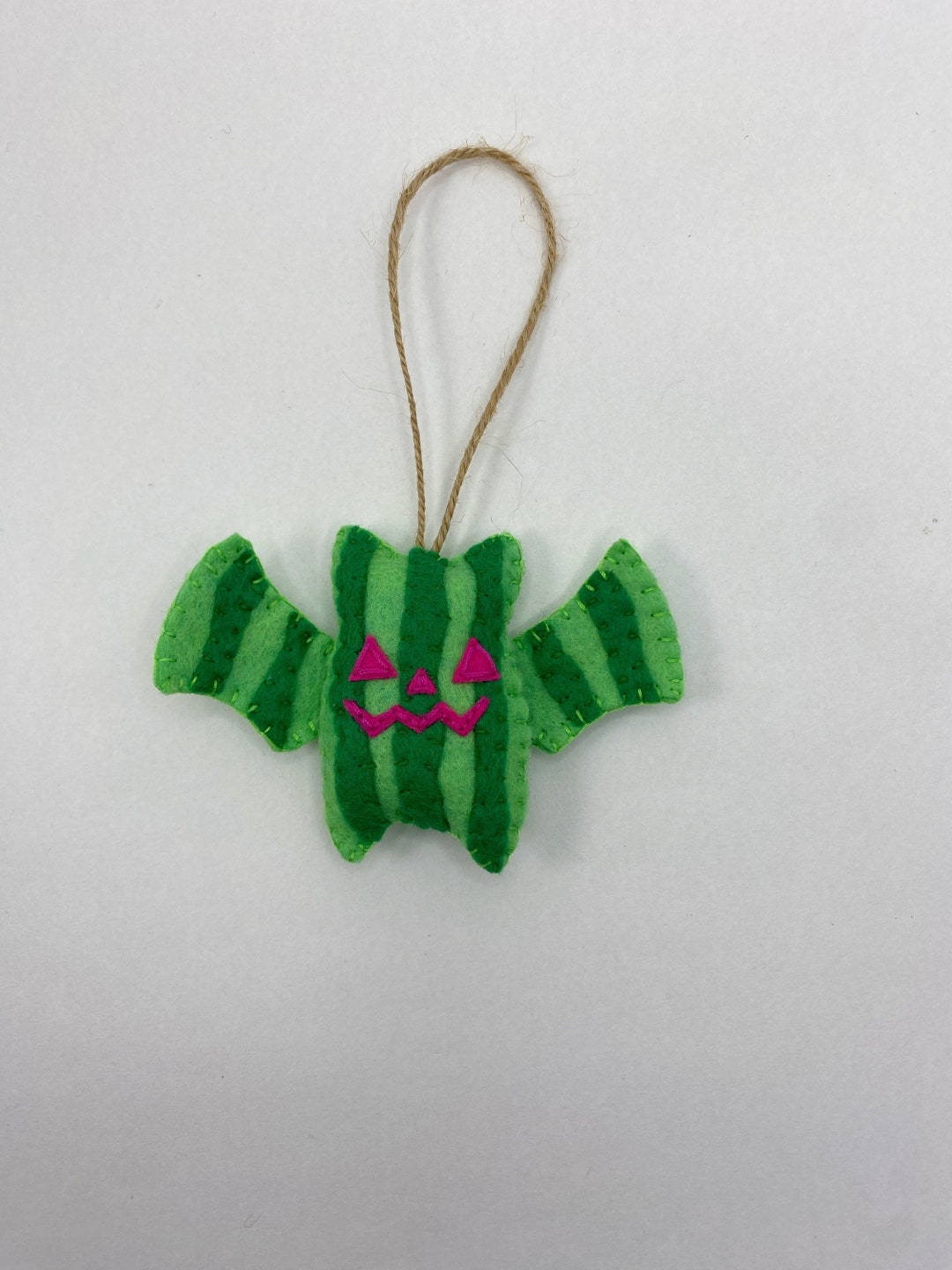 Watermelon Bat Felt Ornament , Goth Gift, Summer Halloween Decor ...