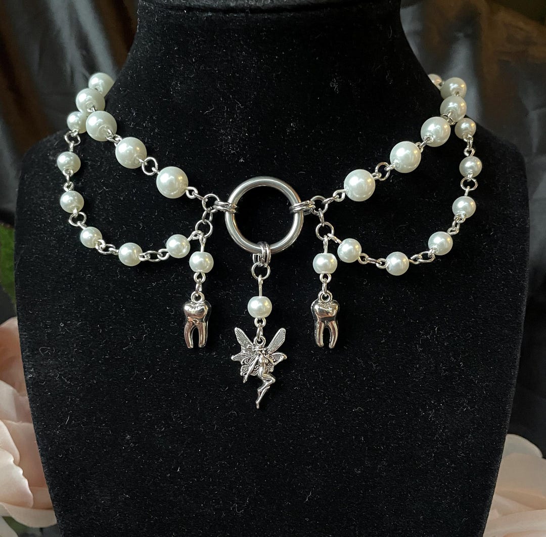 Tooth Fairy Choker | Layered Pearl Fairy Choker | Glass Pearl Tooth ...