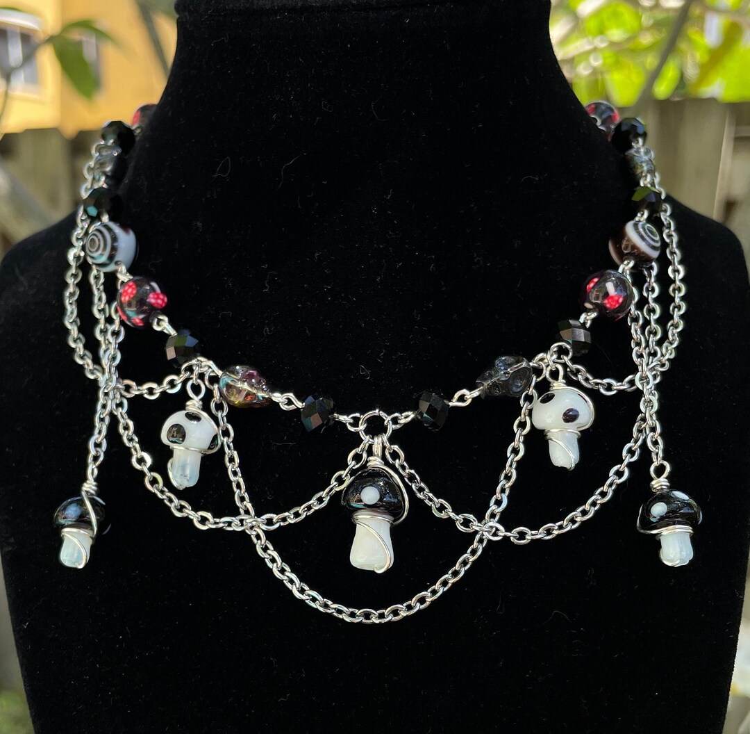 Fungi Fatale Choker | Layered Mushroom Fairy Choker | Dark Alt Grunge ...