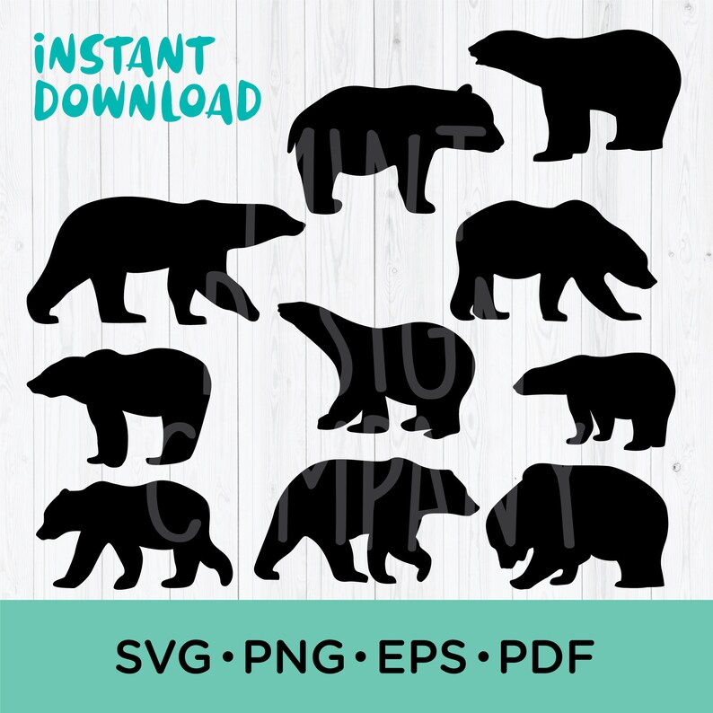 Bear SVG Bundle, Bear Pattern, SVG Cut File for Cutting Machines, SVG ...