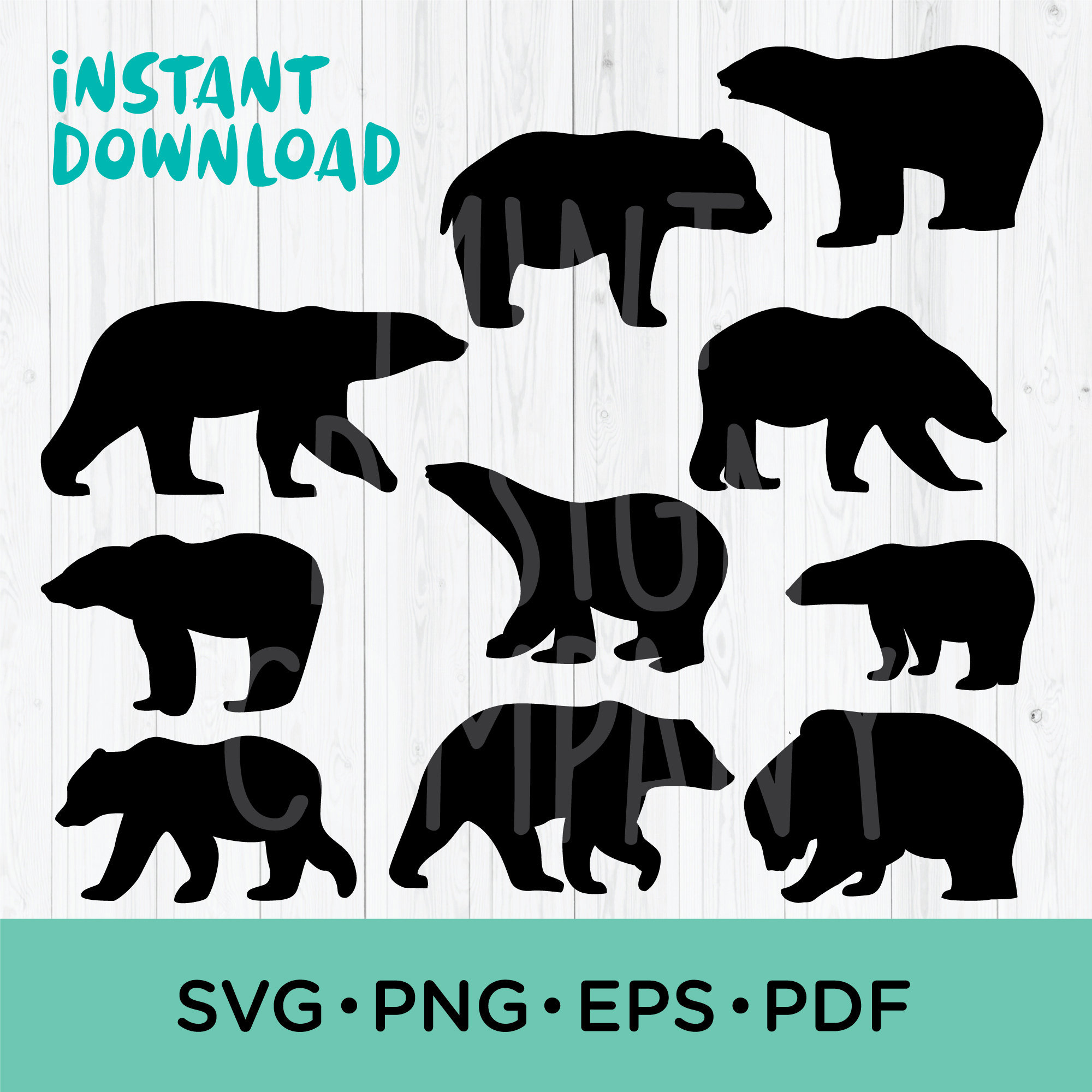 Bear SVG Bundle, Bear Pattern, SVG Cut File for Cutting Machines, SVG ...