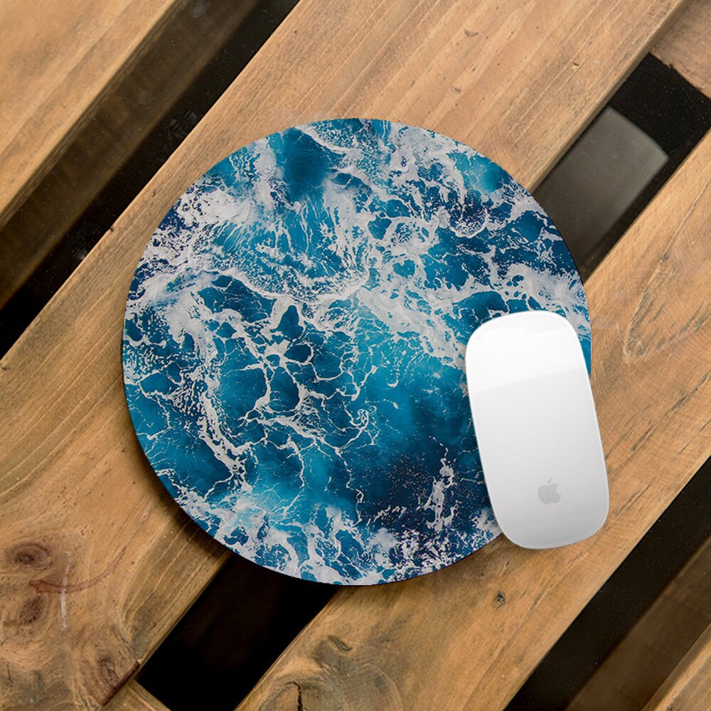 Ocean Print Mouse Pad Round Mousepad Mouse Pad Office Mouse | Etsy