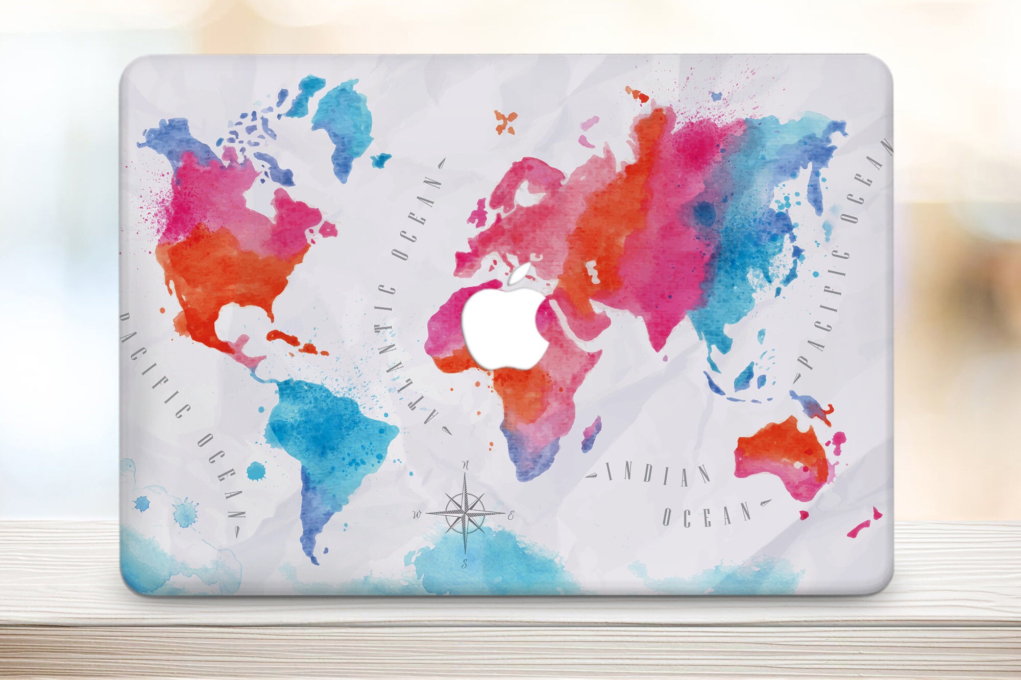 World Map Macbook Pro Case Macbook Pro Retina 13 2019 Mac Book | Etsy