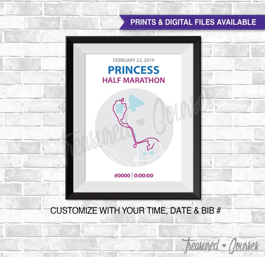Princess Half Marathon Map Print: Custom Race Map (digital File) - Etsy