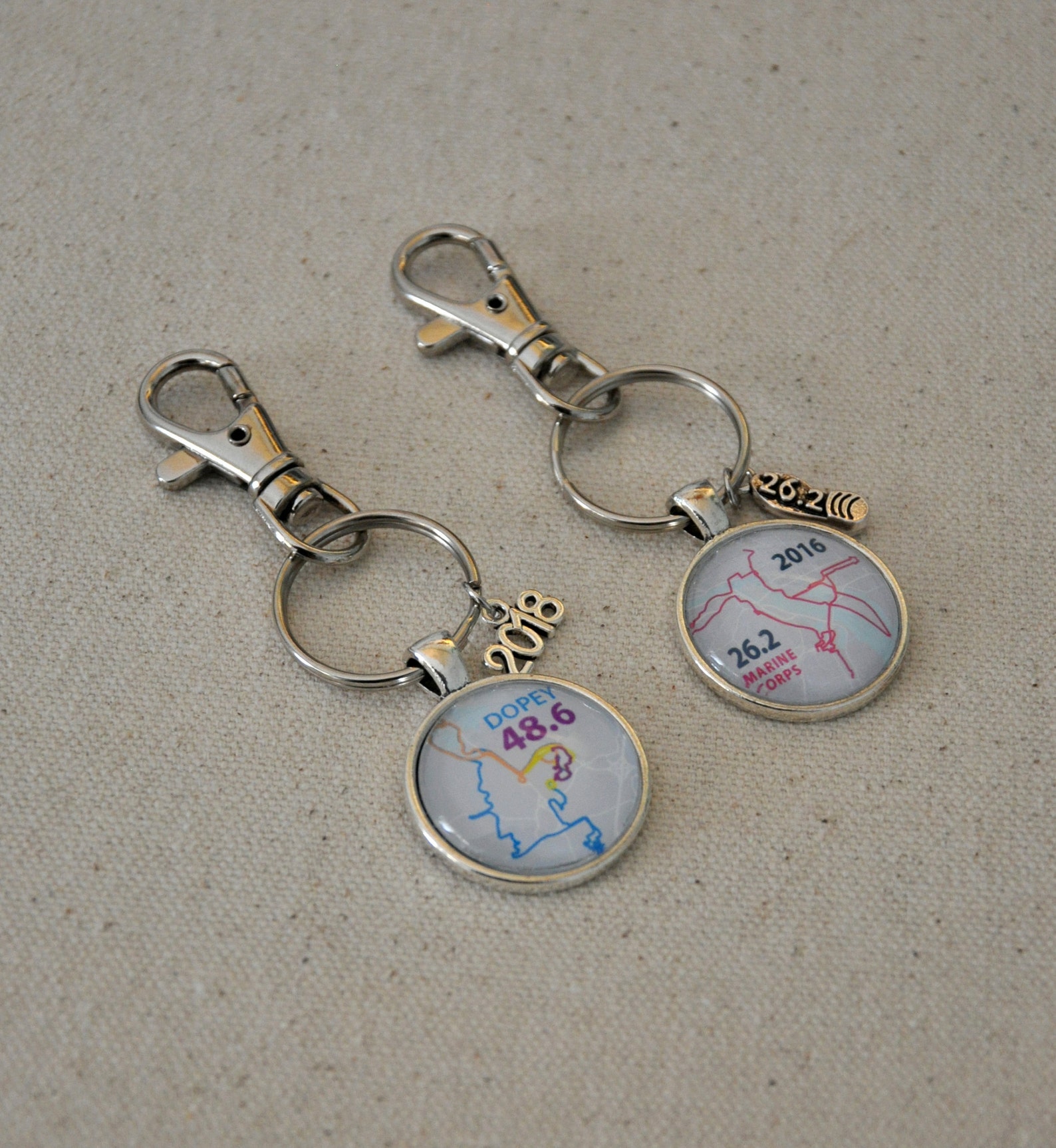 Custom Race Map Keychain Marathon Keychain 26.2 Half | Etsy