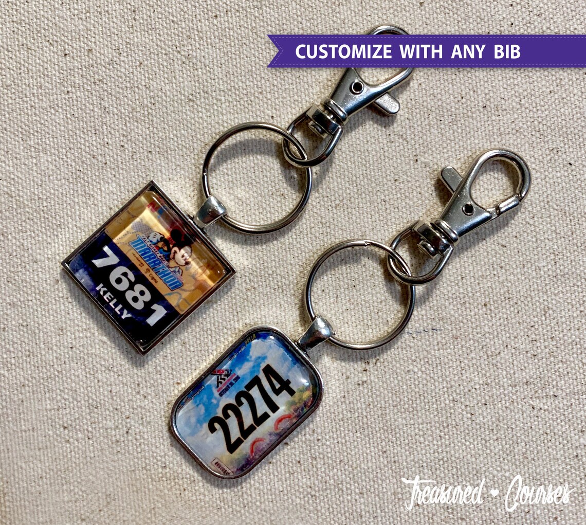 Custom Race Bib Keychain Marathon 26.2 Half Marathon - Etsy