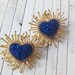 Radiant Beaded Heart Earrings Blue Shiny Hearts Earrings Sparkle Heart ...