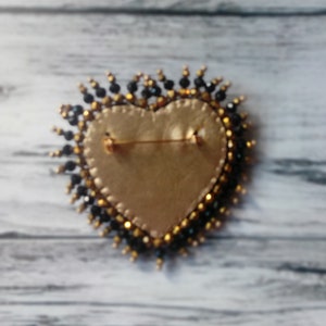 Black Velvet Heart Brooch Evil Eye Brooch Embroidered Brooch - Etsy