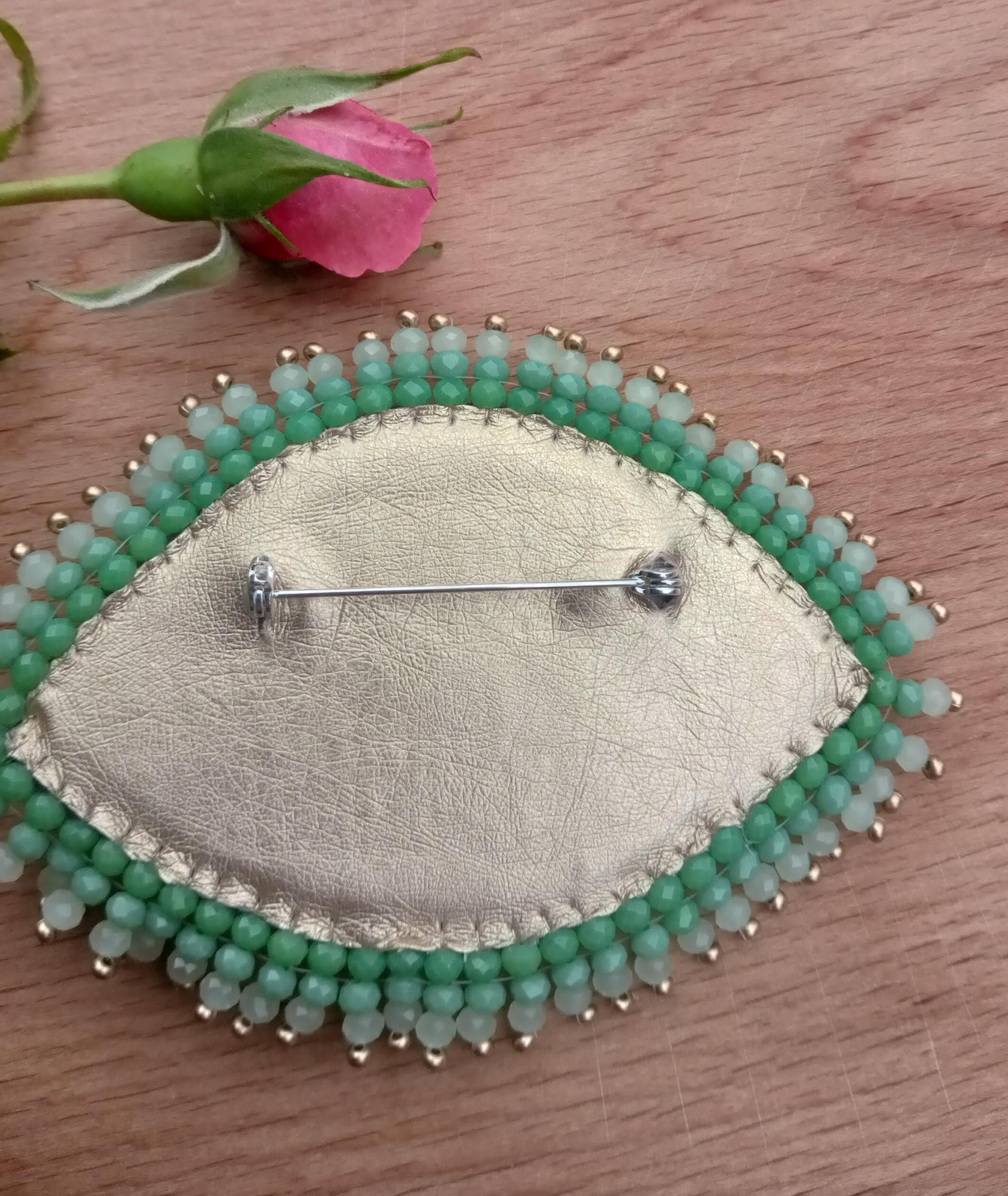 Green Evil Eye Brooch Gig Beaded Eye Brooch Embroidered Brooch - Etsy