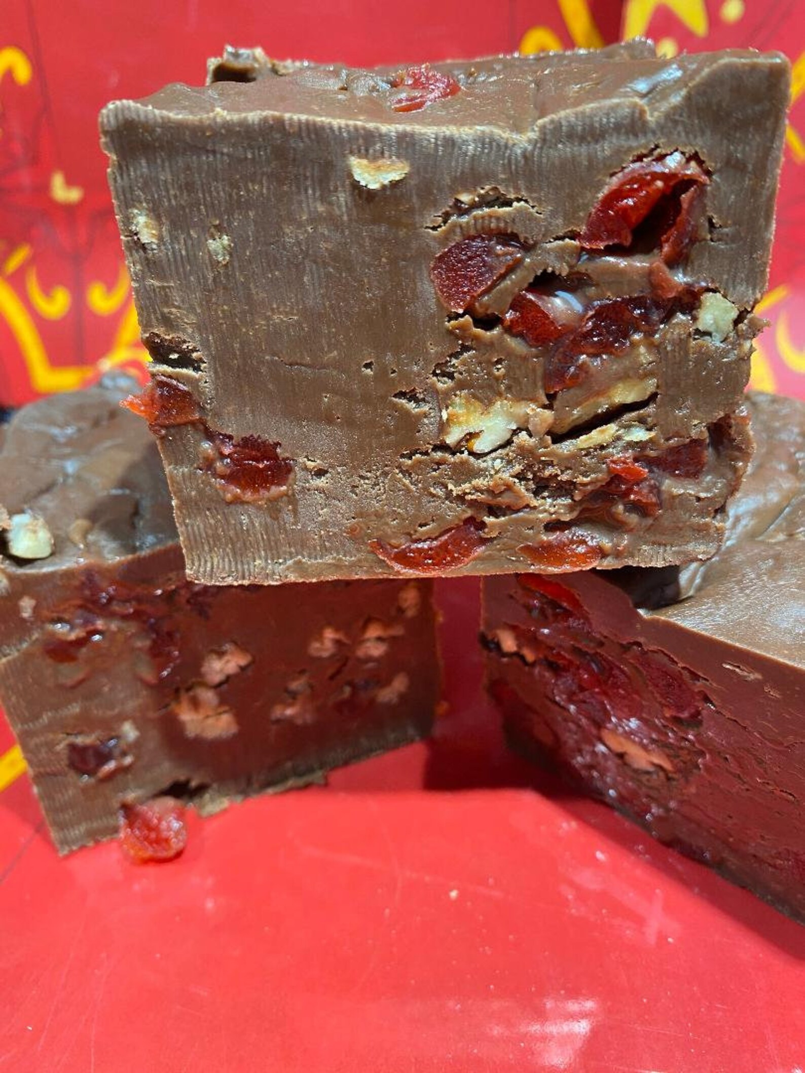 Milk Chocolate Cherry Pecan Fudge 1/2 Pound - Etsy