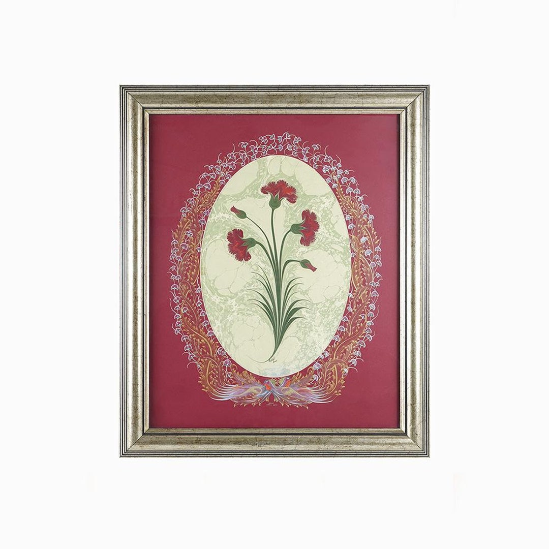 ANATOLIAN CARNATION MARBLING With Ornamentation / Handmade - Etsy