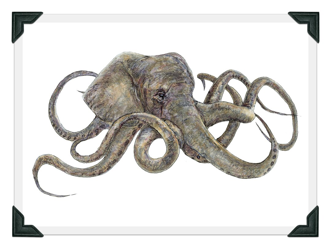 Octophant - Mutant, Elephant, Octopus, Sea Creature, Fantasy Art ...