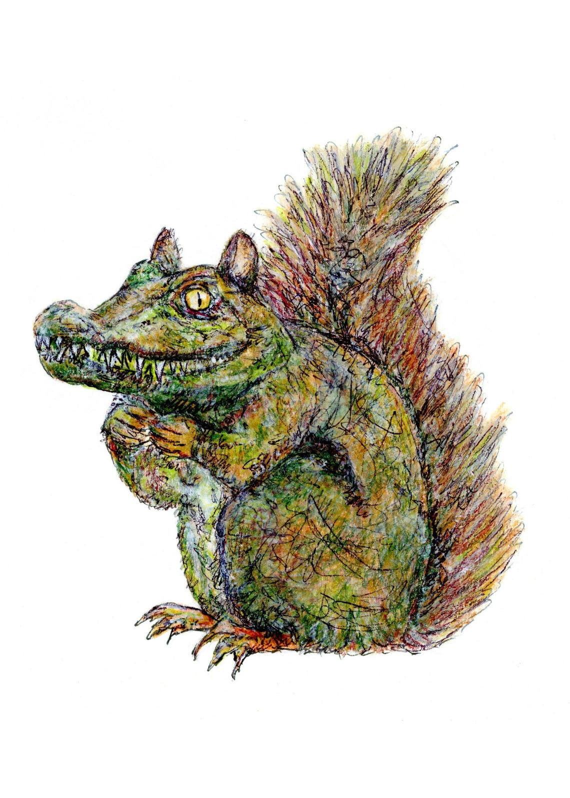 Squalligator - Mutant, Squirrel, Caiman, Alligator, Fantasy Art, Animal ...