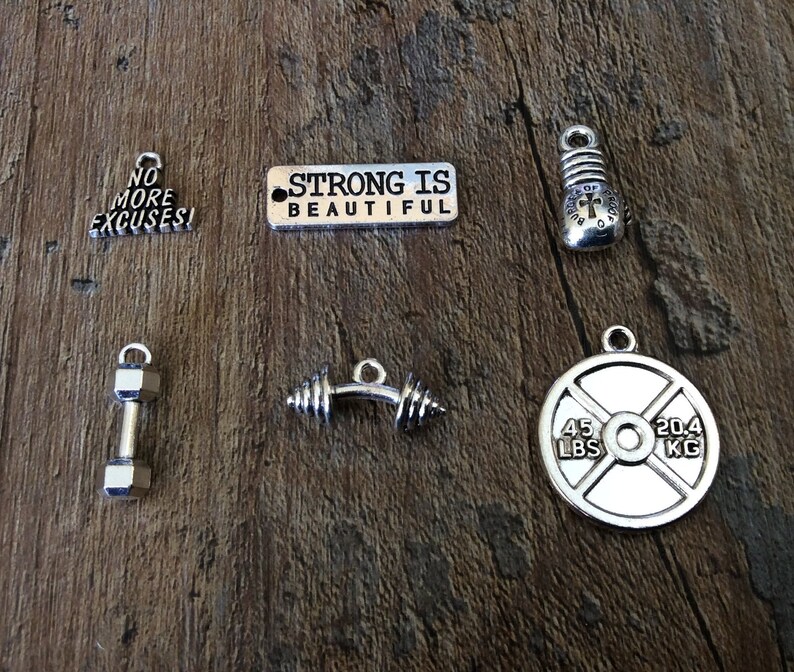 Fitness Charms, Weight Lifting Charms, Boxing Glove Charm, Strong is ...