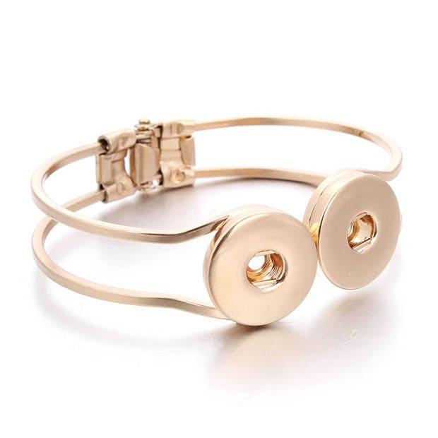 Snap Bracelet 2 Snap Bangle, Snap Jewelry Bracelet, Rose Gold or ...