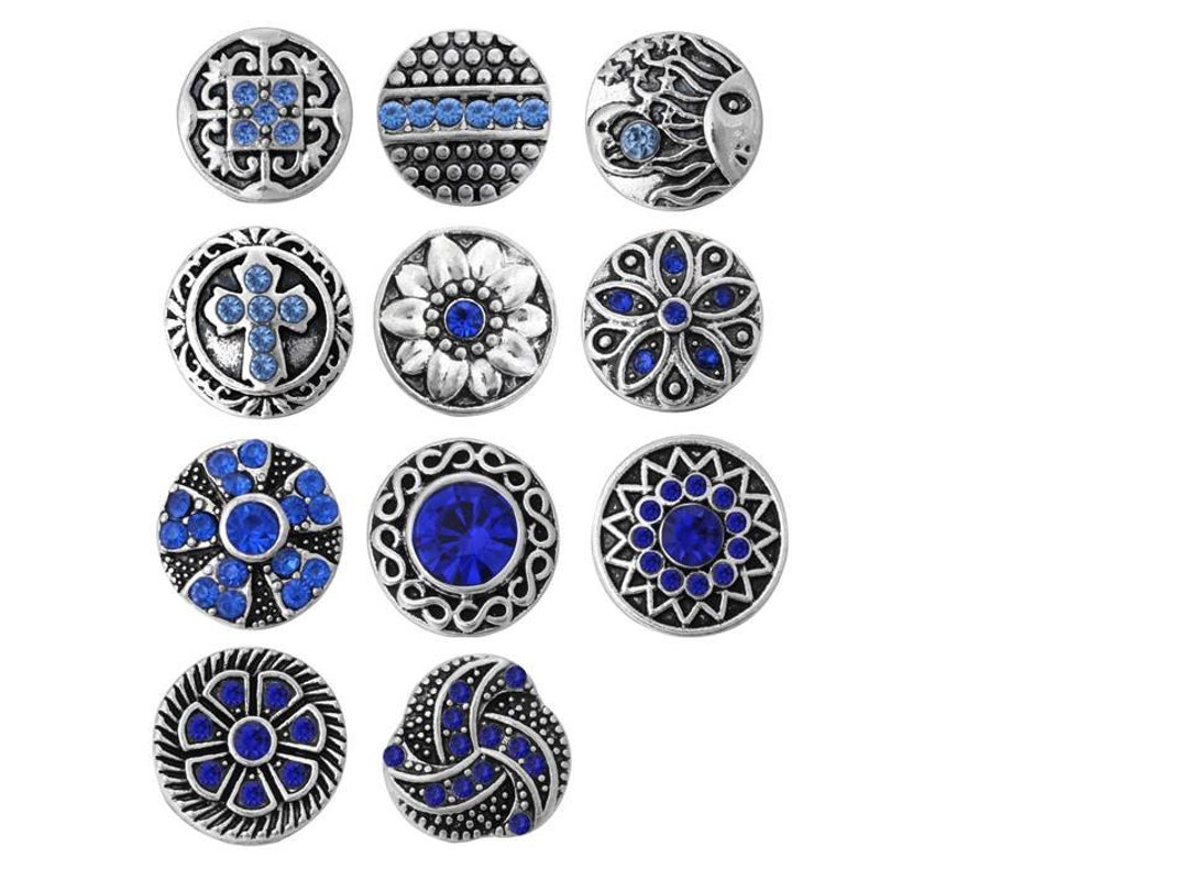 12mm Snaps, Blue Snaps, Sapphire Blue Snaps, Dark Blue Snaps, Fits 12mm ...