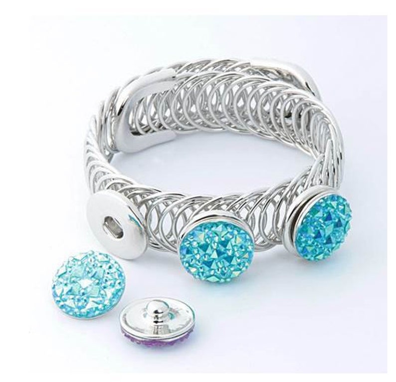 Snap Bracelet 3 Snap Spiral Bangle Snap Bracelet Silvertone - Etsy