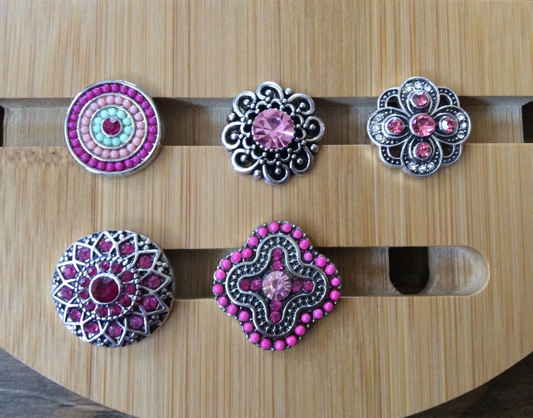 Hot Pink Snap Charms, Pink Snap, Fuchsia Snap Charms for Snap Jewelry ...