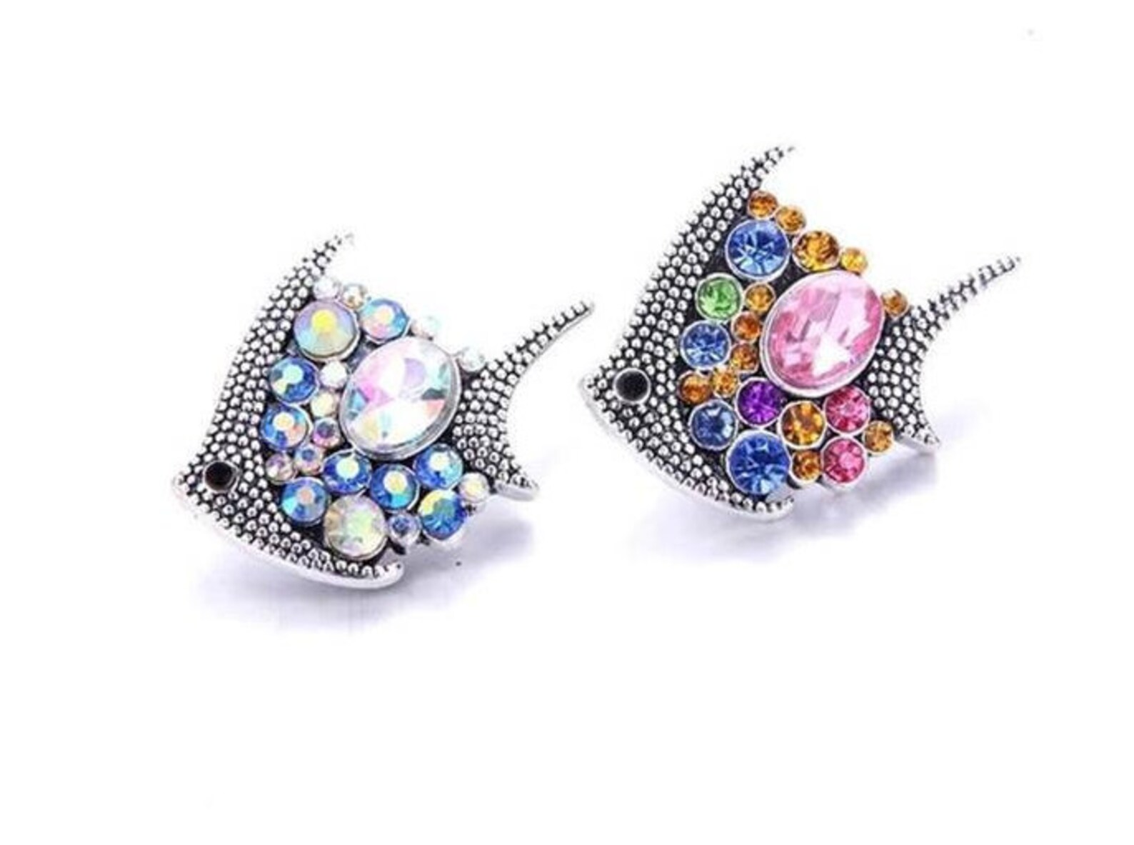 Fish Snap Charms White Fish Snap, Pink Fish Snap, for Snap Jewelry ...