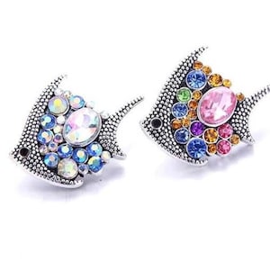 Fish Snap Charms White Fish Snap, Pink Fish Snap, for Snap Jewelry ...