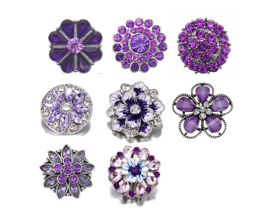 Snap Charms Purple Lavender Snap Buttons for Snap Jewelry - Etsy
