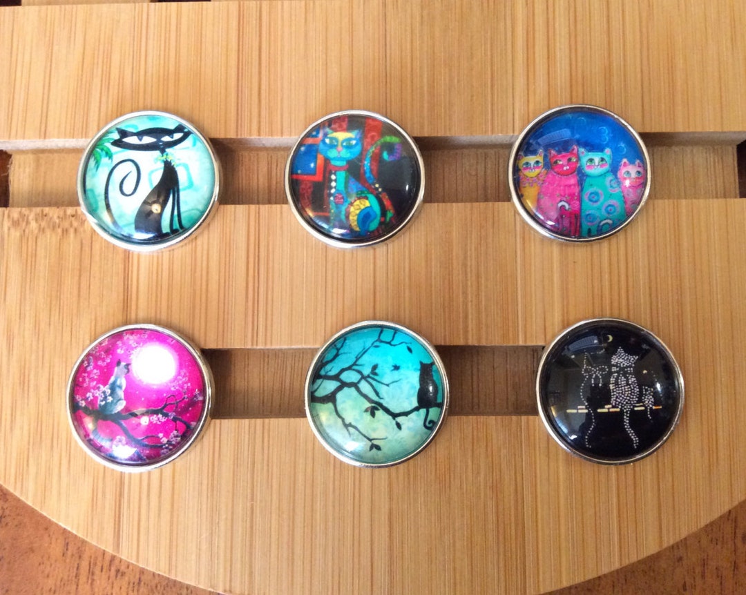 Cat Snaps, Kitten Snaps, Whimsical Cats, Black Cat, Multi Color Cat ...