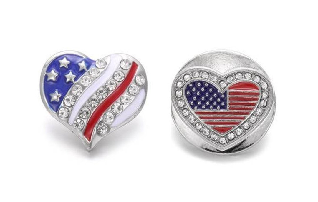USA Flag Snap, Flag Heart Snap, Liberty, Patriotic Snap, Memorial Day ...