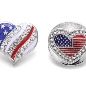 USA Flag Snap, Flag Heart Snap, Liberty, Patriotic Snap, Memorial Day ...