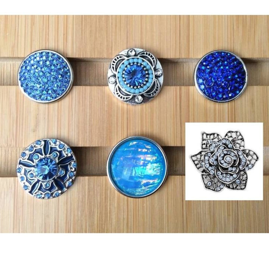 Blue Snap for Snap Jewelry, Blue Snap Button Charms. Fits 18-20mm ...