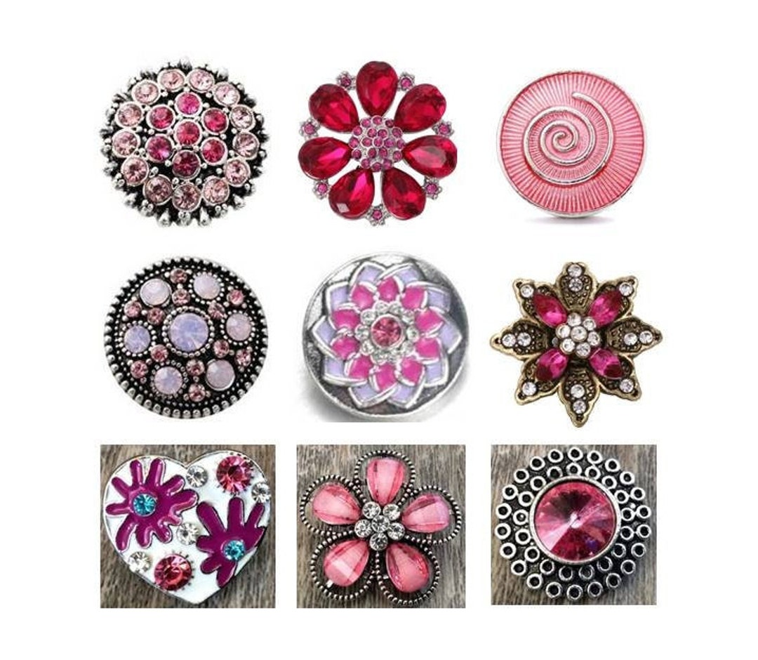 Pink Snap Charms, Berry Snap, Lavender Snap, Snap Buttons for Snap ...
