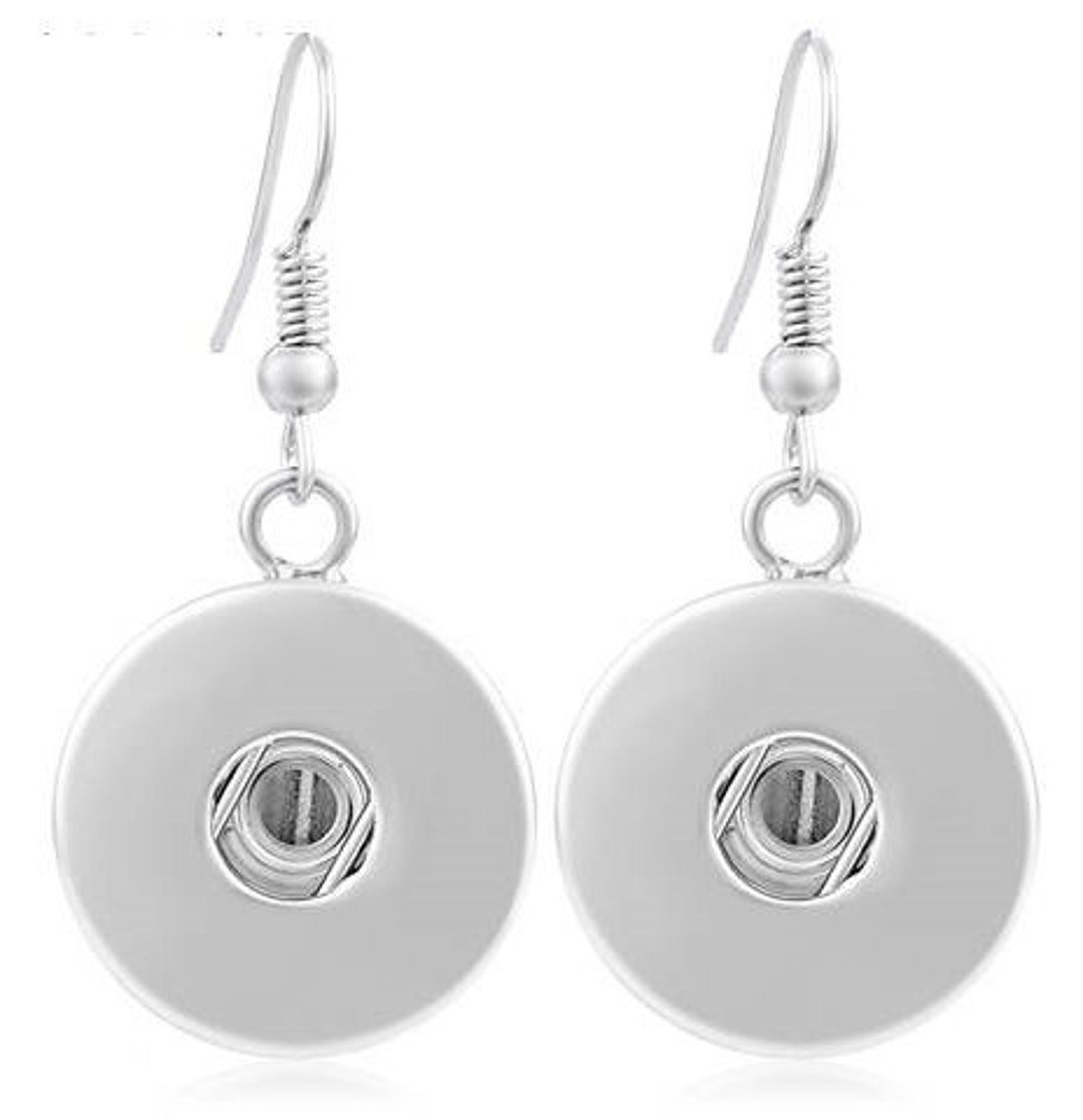 Snap Earrings Hook Snap Earrings, Silvertone. Fits 18mm Ginger Snaps ...