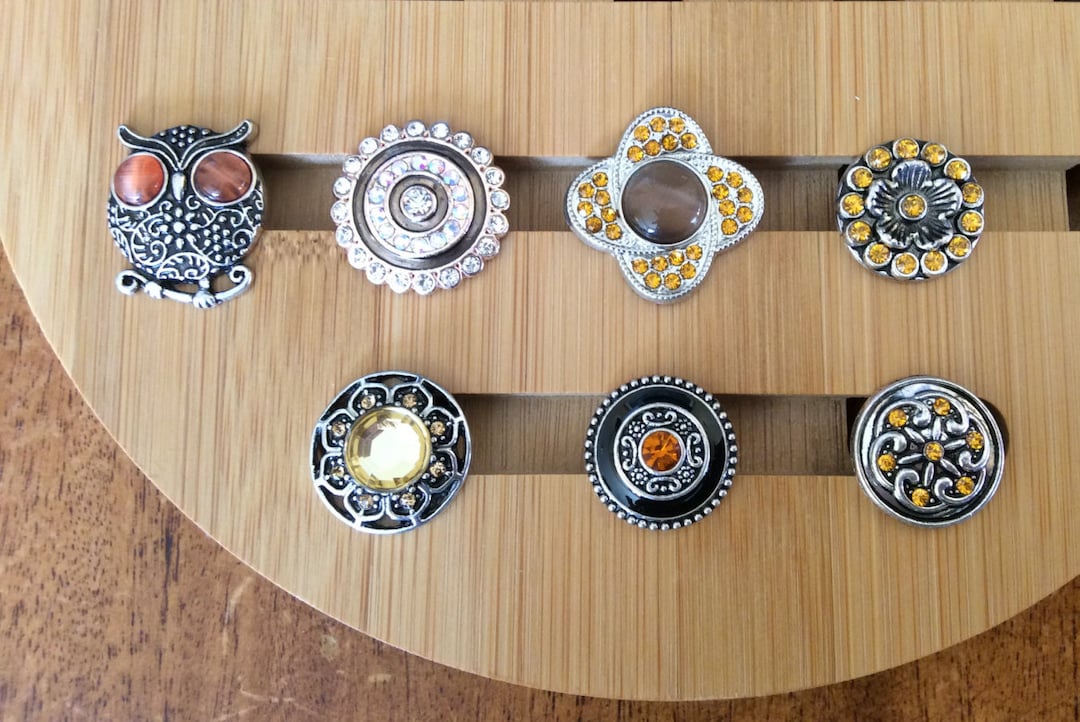 Yellow Snap, Brown Snap, Orange Snap Charms for Snap Jewelry. Fits 18 ...