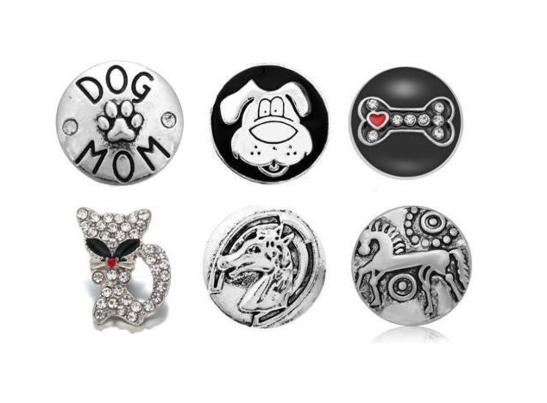 Dog Snap, Dog Mom Snap, Dog Bone Snap, Cat Snap, Horse Snap Buttons for ...