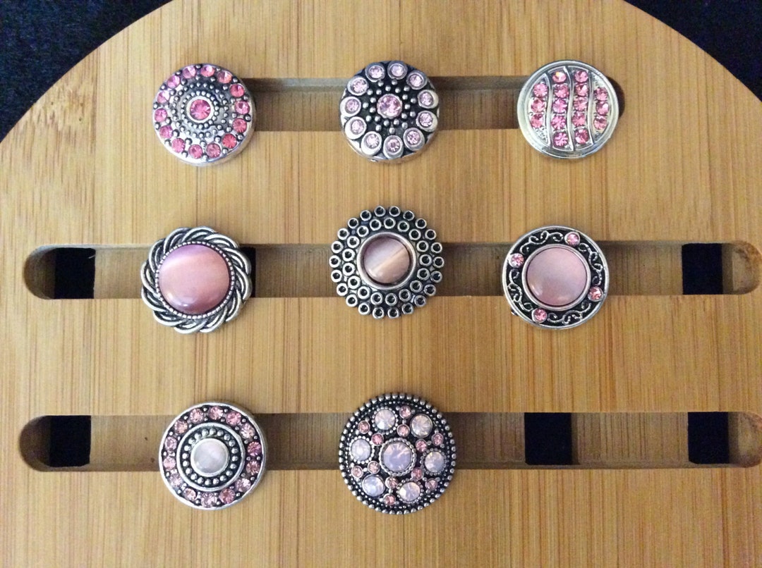 Snap Button Charms, Soft Pink Snap Charms for Snap Jewelry. Fits 18 ...