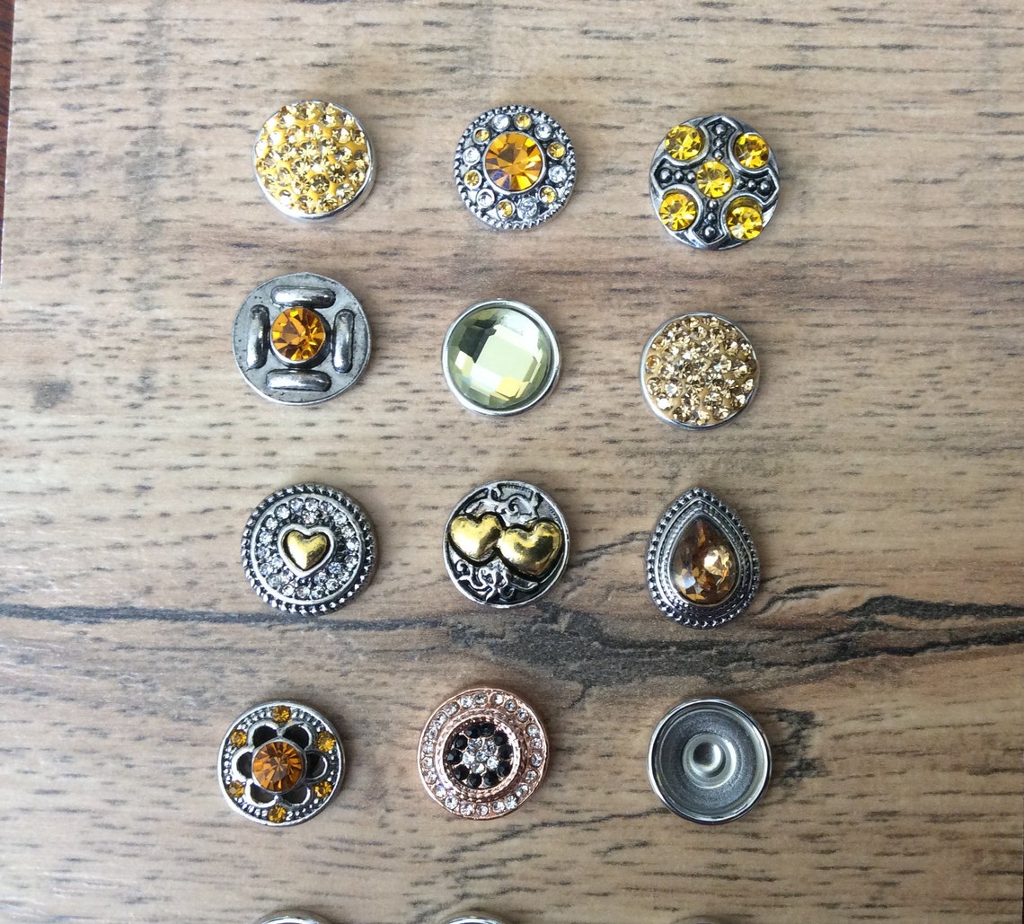 Yellow Snap Charms Yellow Brown Snaps for 12mm PETITE/MINI - Etsy
