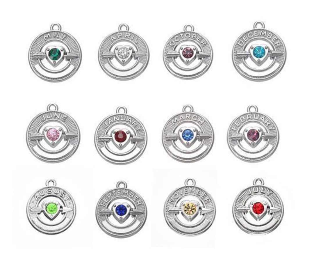 Birthstone Charms, Birthday Month Charms, Birth Month Charm, for ...