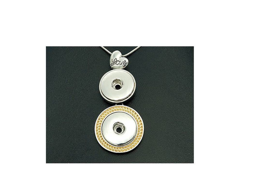 Snap Necklace Love 2 Snap Necklace, Goldtone and Silvertone, 22" Chain ...