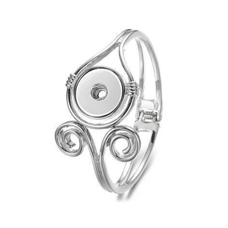 Silver Bangles Snap On - Etsy