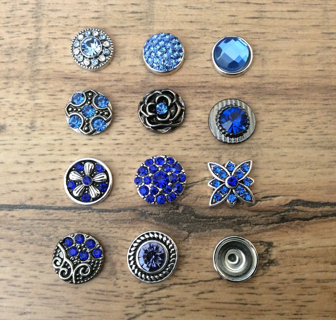 Sapphire Blue Snap Charms for 12mm PETITE/MINI Snap Jewelry, Fits 12mm ...