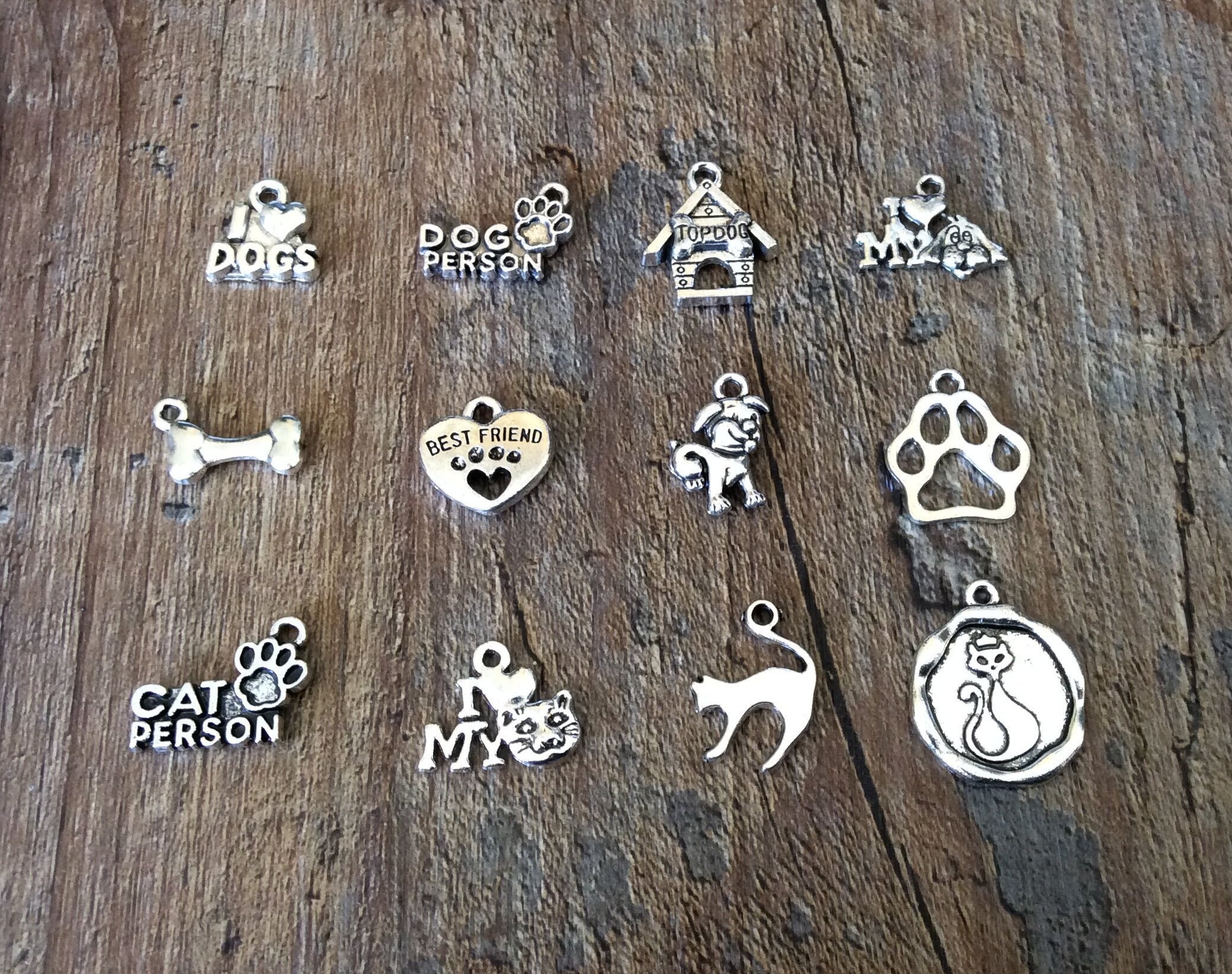Dog Charms, Cat Charms, Pet Charms, Dog Person, Cat Person, Bone, Paw ...